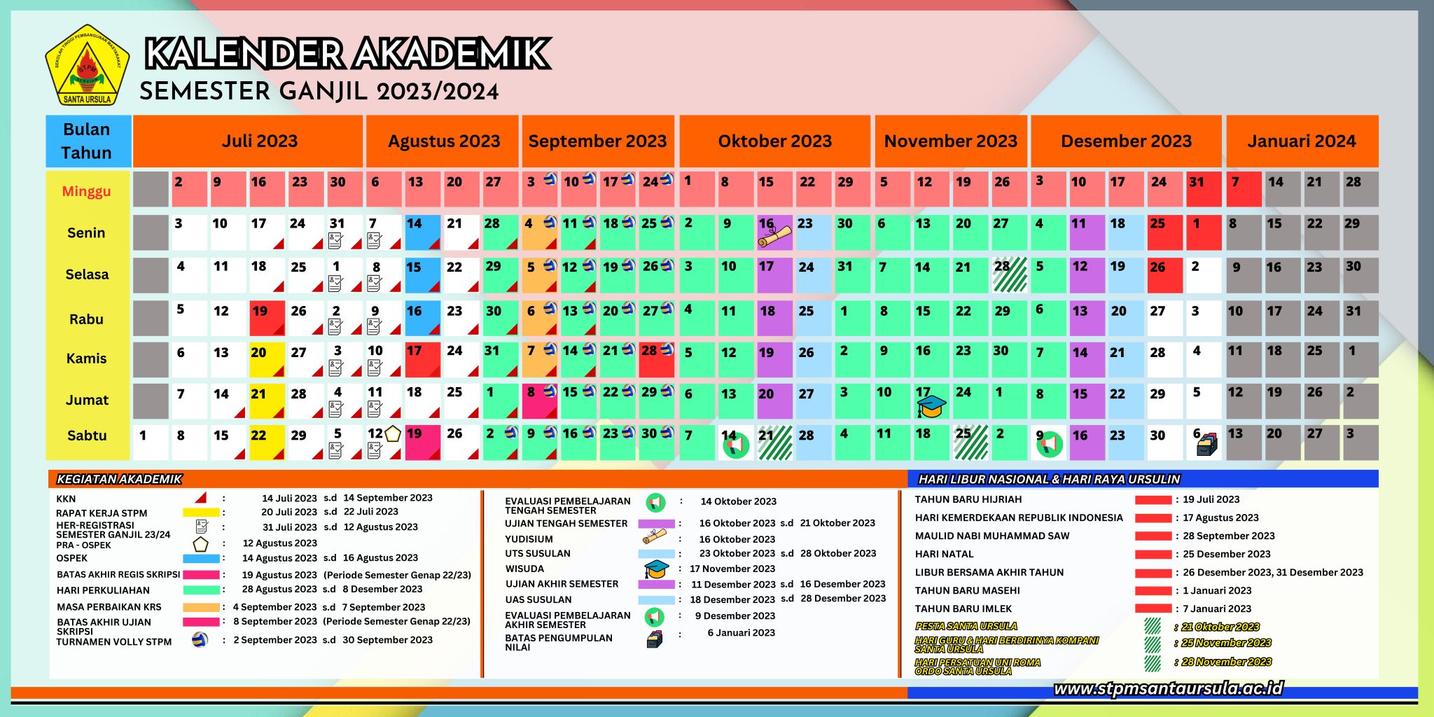 Kalender Akademik TA. 2023-2024 | STPM SANTA URSULA