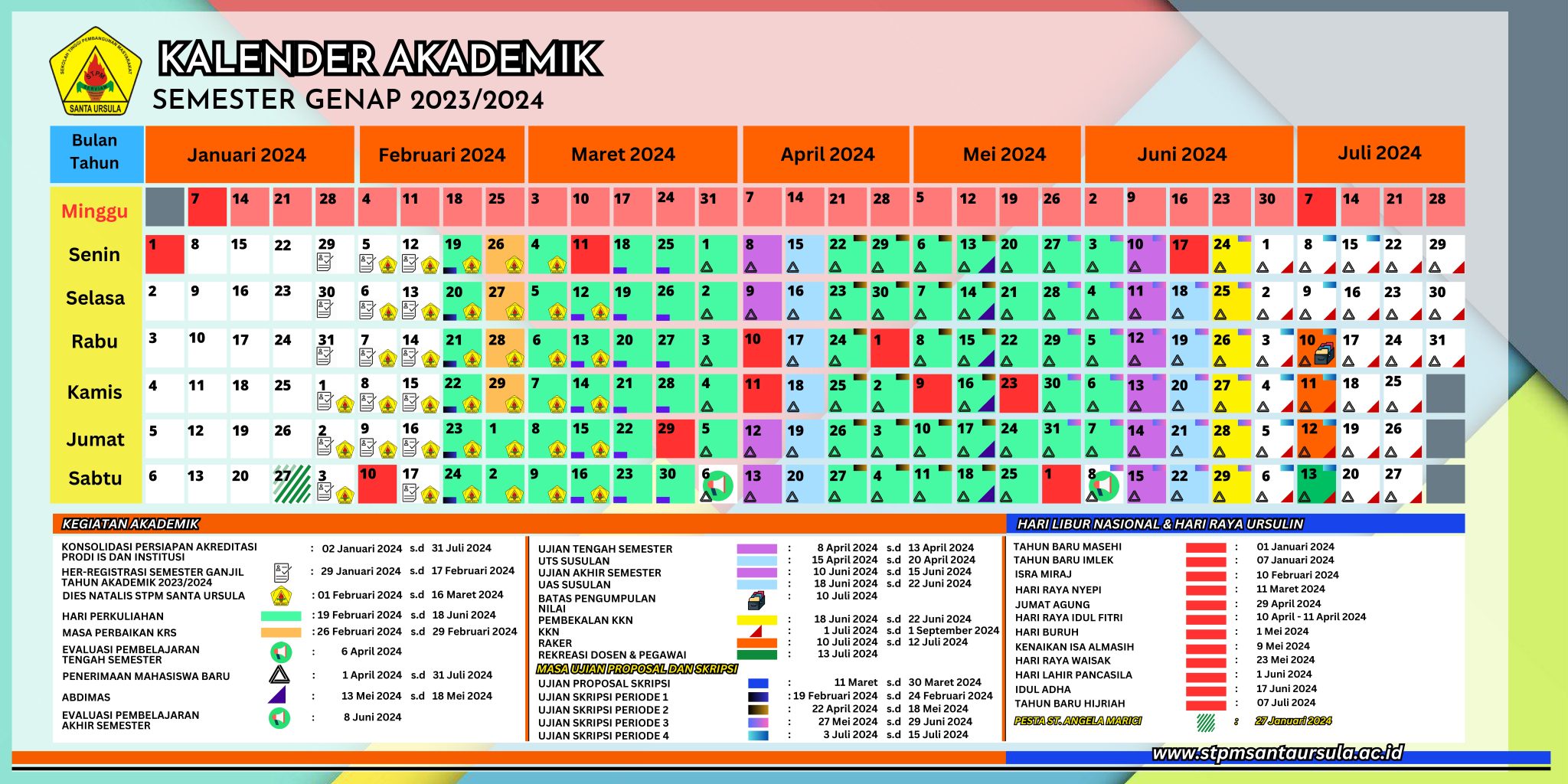 Kalender Akademik TA. 2023-2024 | STPM SANTA URSULA